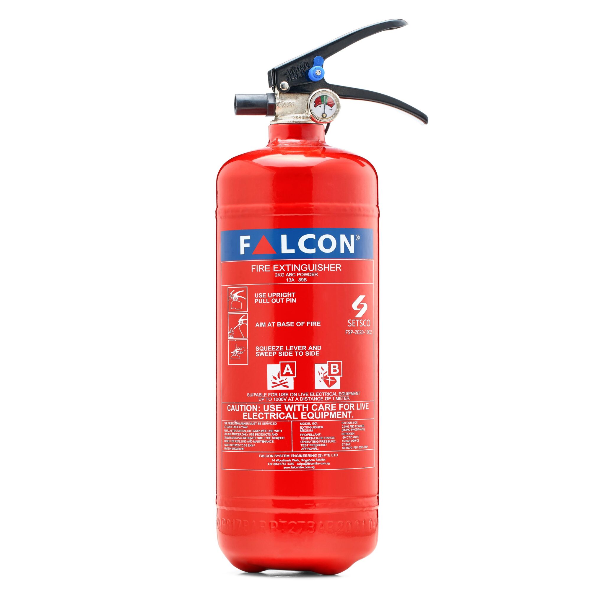 2KG AB Dry Powder Fire Extinguisher - Firetronics Singapore